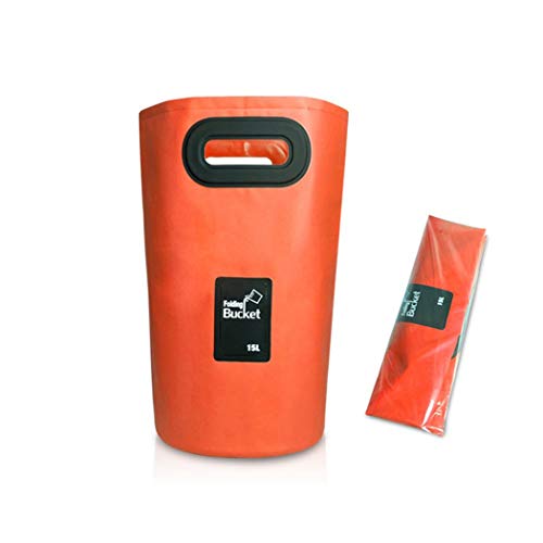 AINAAN Portable Folding Bucket- Great for Camping Traveling Hiking Fishing Boating Gardening(Orange)