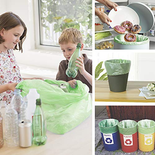 Bathroom Trash Bags Black 2.6 Gal 80cts, Compostable Small Trash Bags Biodegradable Garbage Bags