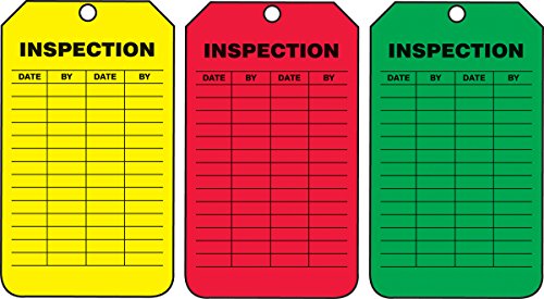 Accuform "Danger/Caution/Attention", Pack of 25 PF-Cardstock Scaffold Status Tag, Legend, 5.75" x 3.25", Black on Green/Yellow/Red, TSS200CTP