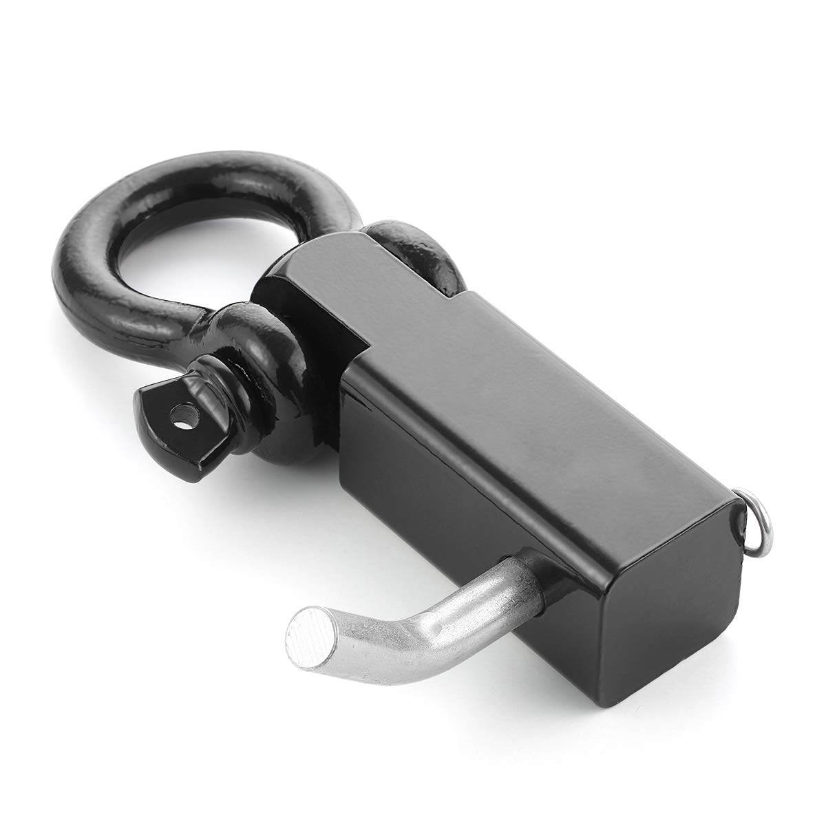 A-KARCK 2 Inch Shackle Hitch Receiver Fits 2 Inch Receiver Tube, Towing Accessories for Vehicle Recovery, Black Coating Never Rust