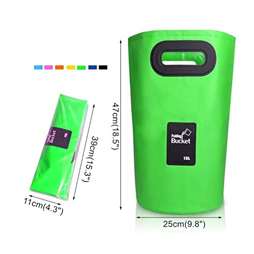 AINAAN Portable Folding Bucket- Great for Camping Traveling Hiking Fishing Boating Gardening(Green)
