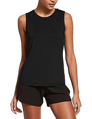 BALEAF Women's Workout Tank Tops Sleeveless Running Shirts Activewear Gym Tops Black Size XL