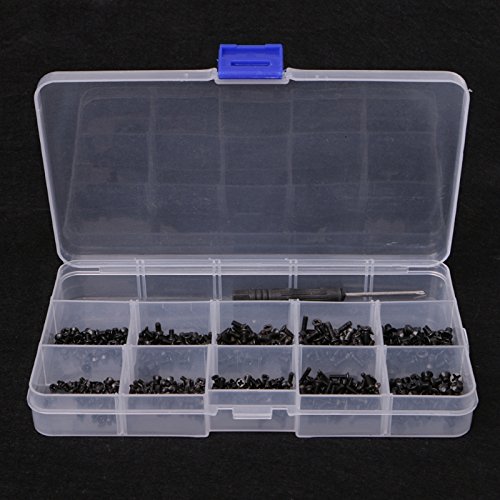 Screw 500Pcs 10 Sizes Black Laptop Notebook Screws Set Kit RepairThe Laptop for Hardware +Screw Driver New #20/19W