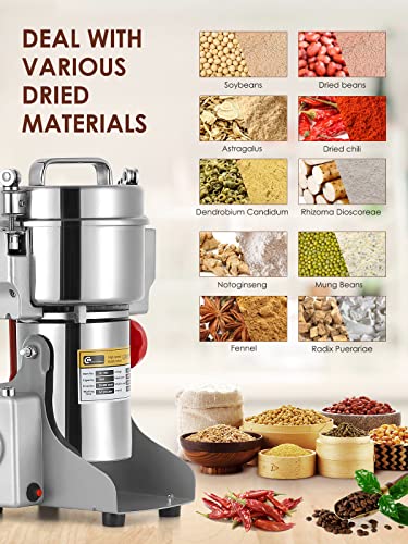 CGOLDENWALL 700g Electric Grain Grinder with Hand Crank Grinder