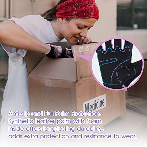 AIGEVTURE Utility Work Gloves Women, Safety Mechanic Working Gloves Touch Screen,Flexible Breathable Yard Work Gloves