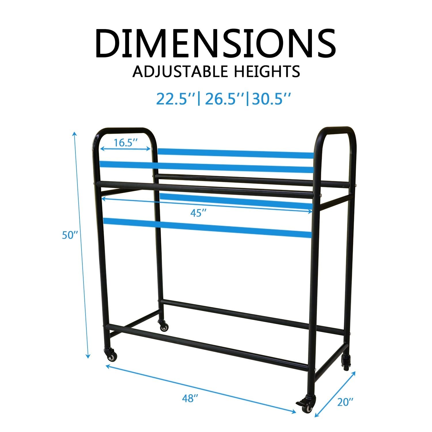 DIYTUNINGS Rolling Tire Cart Rack Organizer, Heavy Duty Mobile Tire Holder for Garage Storage, Adjustable Tire Stand Indoor/Outdoor with 2 Universal Wheels Shelves