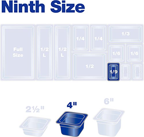 Carlisle FoodService Products 3068703 Plastic Food Pan, 1/9 Size, 4 Inches Deep, Black (Pack of 6)