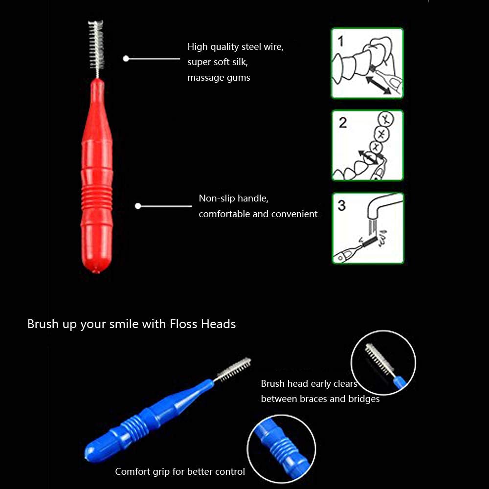 N Noble One 50Pcs Interdental Slim Brushes 0.7-1.2mm Dental Brushes Between Teeth Gum Flosser Picks Tooth Cleaning Tools for Children and Adult