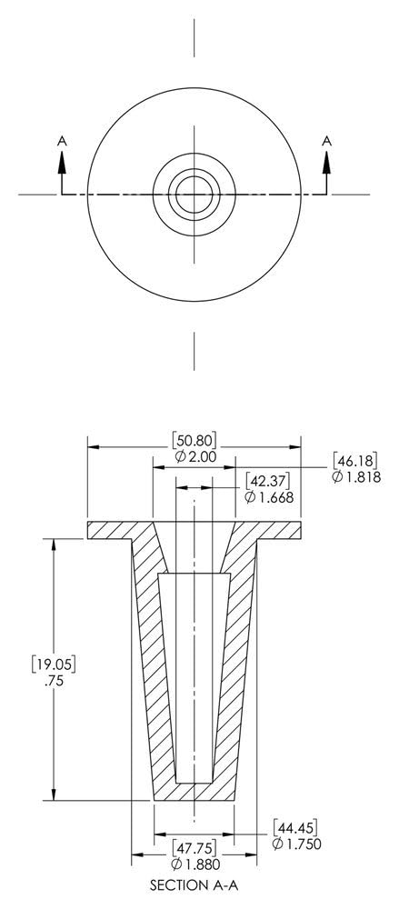 Caplugs T-19 T Series – Plastic Tapered Cap and Plug, 200 Pack, Red LD-PE, Cap OD 1.688" x Plug ID 1.88" Protective Closures, Dust and Moisture Seals, MIL Spec, SAE Fittings, Hydraulic, EZ Remove
