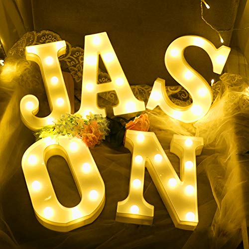 Creation Core 8.7" Tall Large LED Baby Word Marquee Signs Battery Operated Warm White Light Up Letters for Home Bedroom Nursery Room Table Wall Decor, Baby