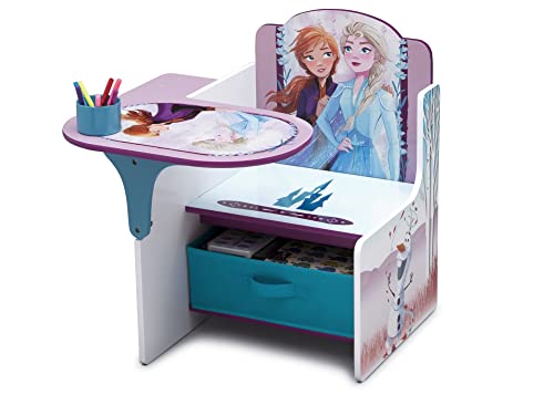 Delta Children Chair Desk with Storage Bin + Design and Store 6 Bin Toy Storage Organizer, Disney Frozen (Bundle)