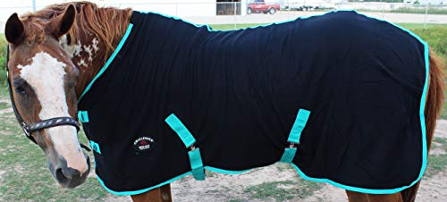CHALLENGER 74" Horse Day Sheet Polar Fleece Cooler Blanket Wicks Moisture Liner Black 4350