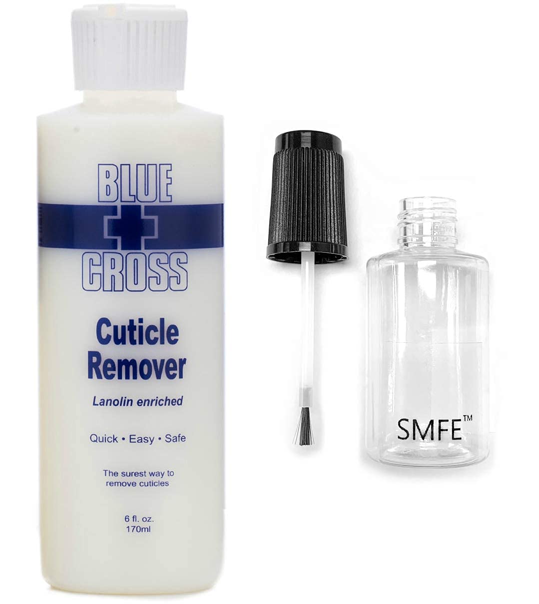 SMFE 20ml Plastic Empty Refillable Nail Polish Touch Up Bottle with Mixing Marble, Conservation Insert and Brush Top, Pack of 2