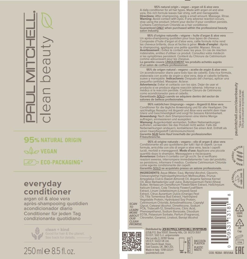 Paul Mitchell Clean Beauty Everyday Conditioner, Ultra-Rich Formula, Improves Elasticity, For All Hair Types, 8.5 fl. oz.