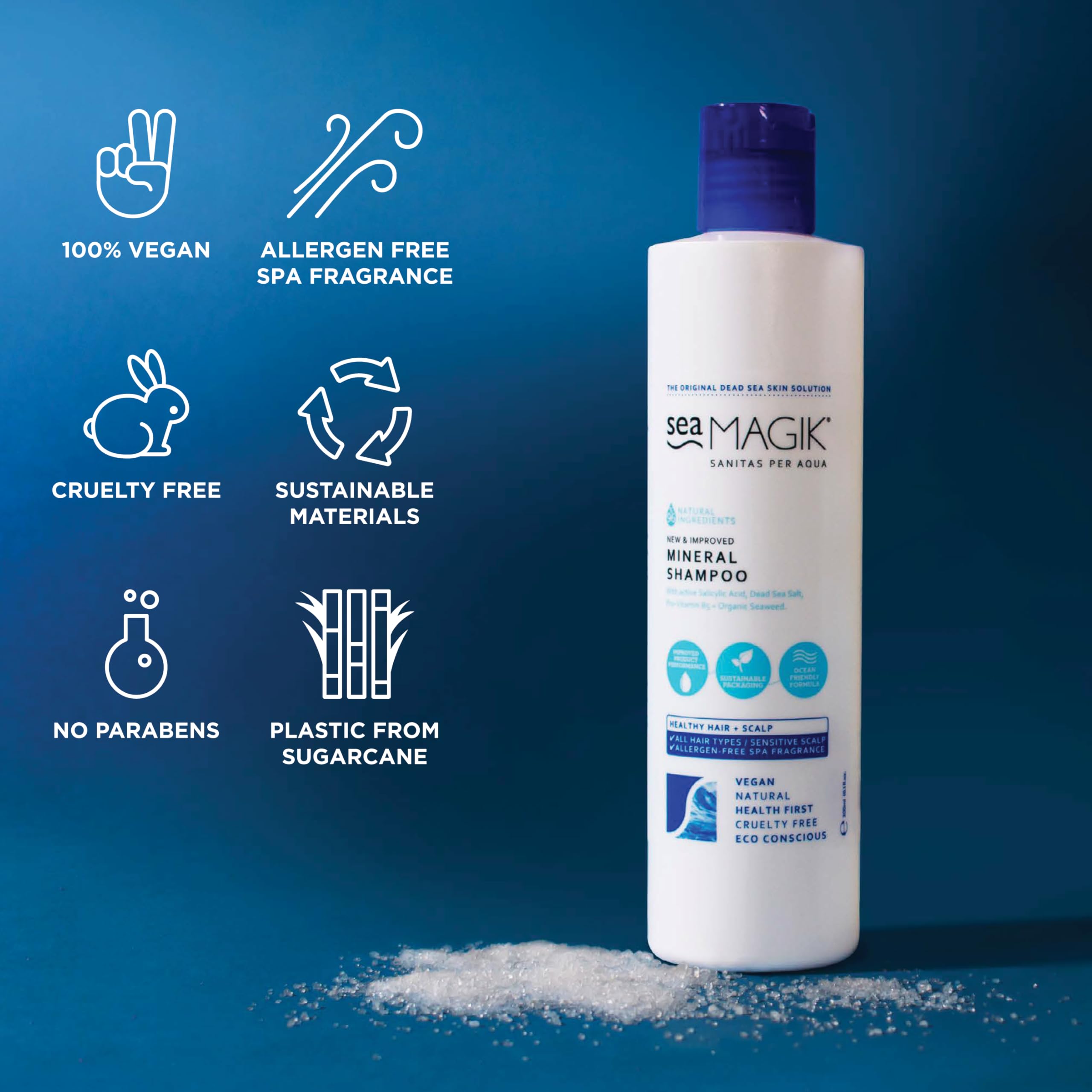 Sea Magik Mineral Shampoo 10.14fl oz - Sulfate Free Shampoo with Organic Seaweed/ 100% Vegan/ Sustainable Packaging