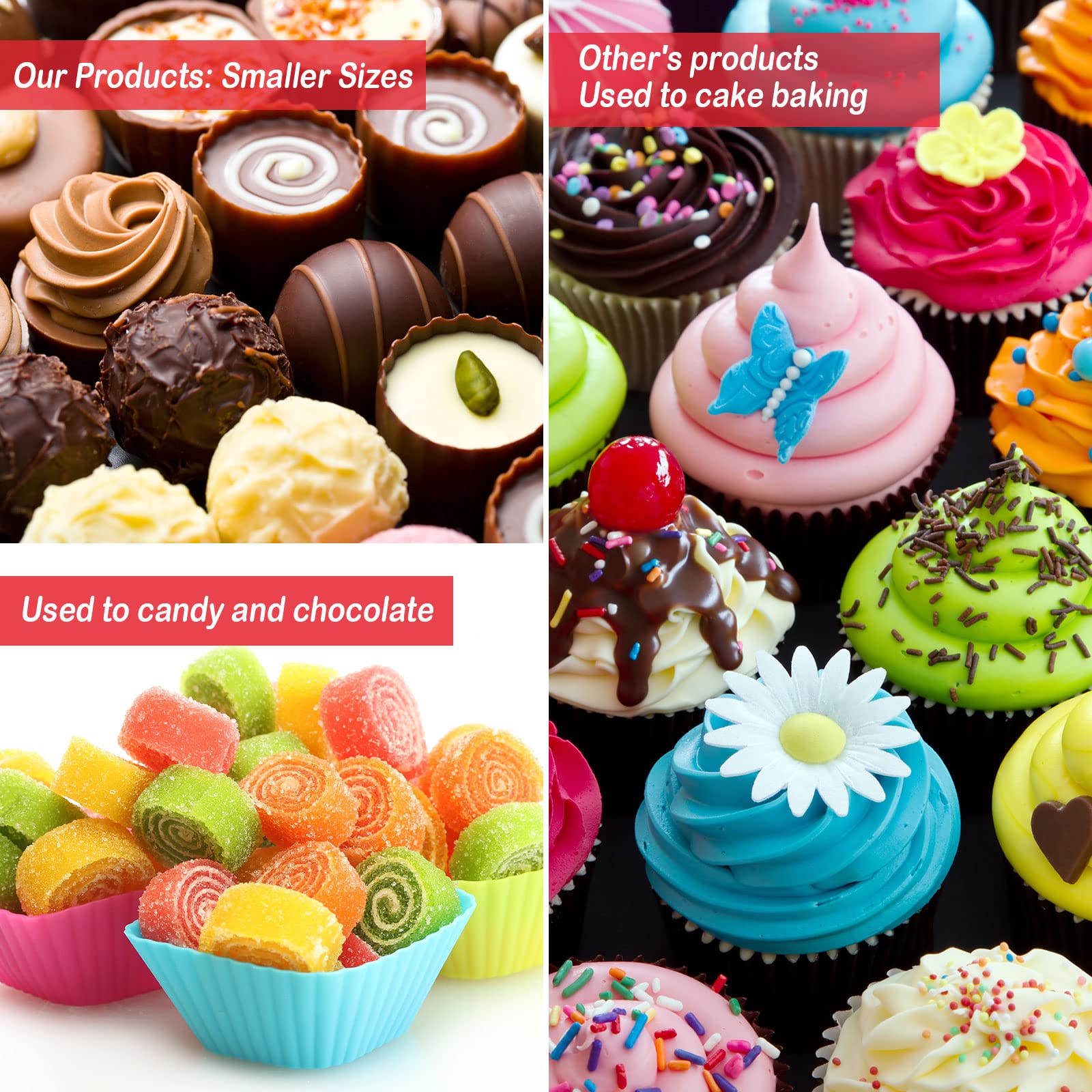 600 Counts Graduation Cupcake Liners Paper Mini Baking Cups Congrats Grad Baking Supplies Graduation Cap Mini Cupcake Liner Holiday Candy Paper Wrappers Making Supplies, 6 Styles