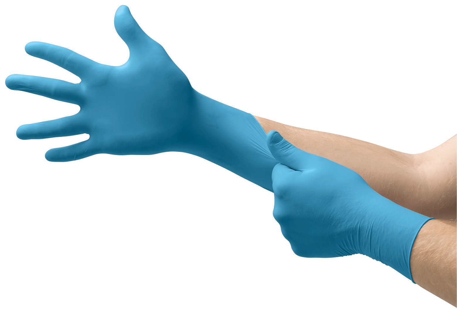 Ansell Touch n Tuff 92-675 Disposable Nitrile Gloves Chemical Protection, Latex-Free, Powder-Free Glove for Food Preparation, Mechanics or DIY Applications, Blue, Size Small, Box of 100 Units