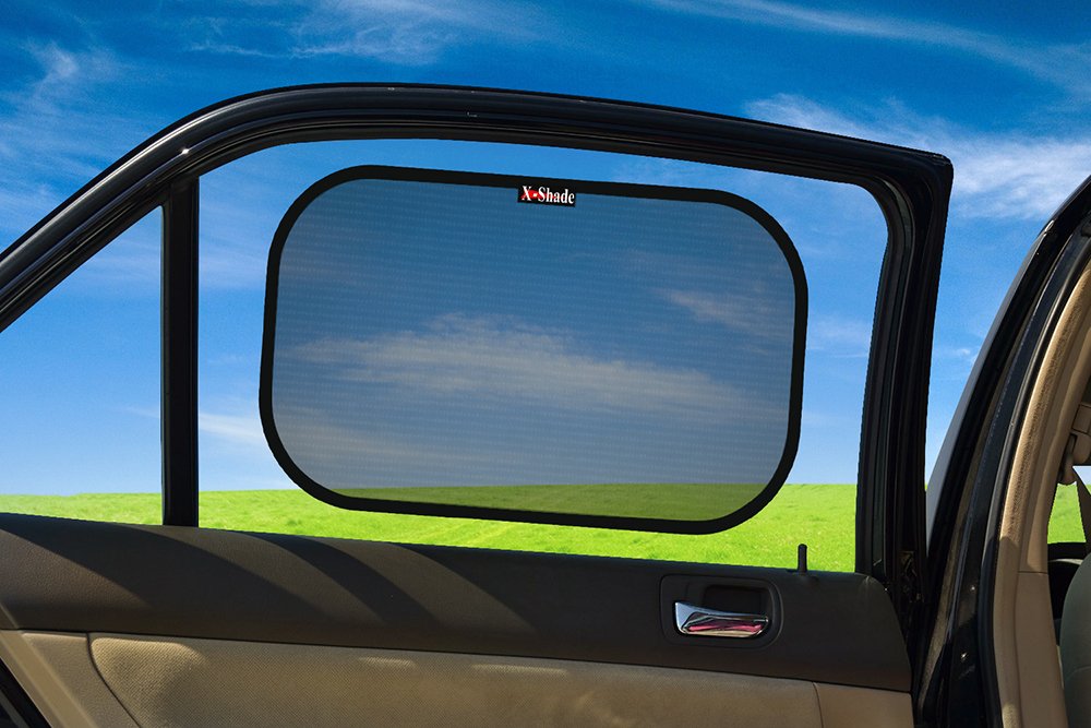 Car Window Shade Sun Screen Keeps Interior Cooler to Protect Baby, Infants & Kids 2 Pcs. With Non-Slip Pad
