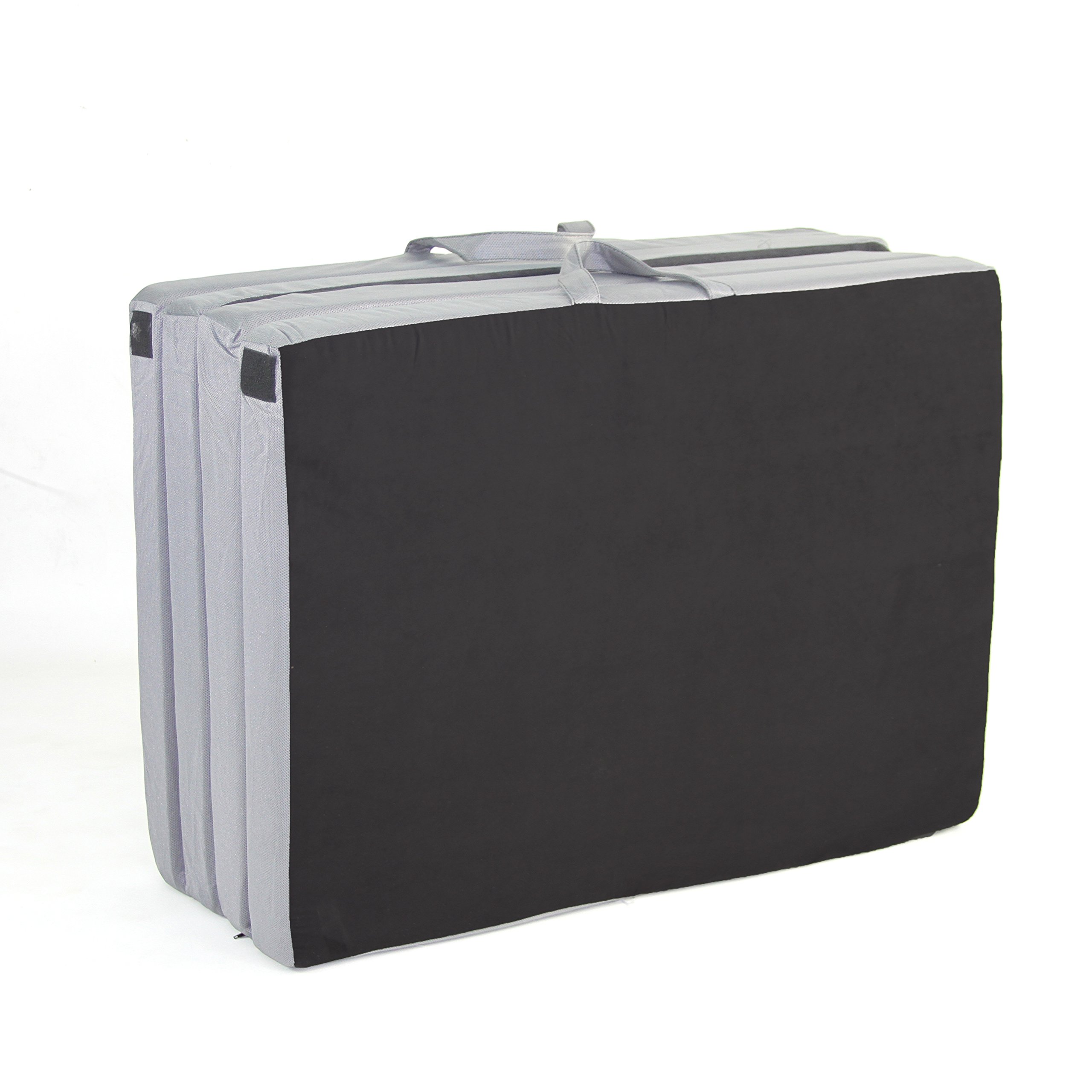 American Furniture Alliance Adult Quadfold Hide 'A Mat, Black/Charcoal, Full Folding-Mattress
