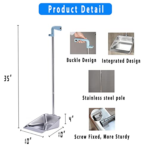 YONILL Broom and Dustpan Set for Home - Indoor Broom and Dust Pans with Long Handle, 52" Indoor Broom with 38" Heavy Duty Metal Dust Pan Set Combo for Home Kitchen, Garage, Office and Lobby Use