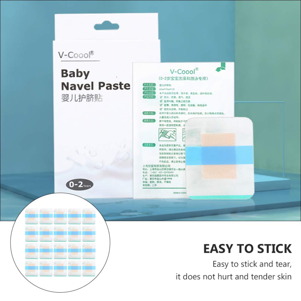 Kisangel 20pcs Umbilical Cord Patch Newborn Swimming Belly Band Bathing Disposable Abdomen Sticker for Baby Toddler Newborn Belly Button Essentials(Random Styles)
