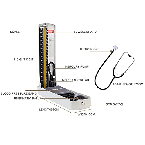 TTZ Professional Sphygmomanometer, Sphygmomanometer Set Accurate Readings Desktop Manual Blood Pressure Cuff Durable Carrying Case (Color : Sphygmomanometer+Stethoscope)