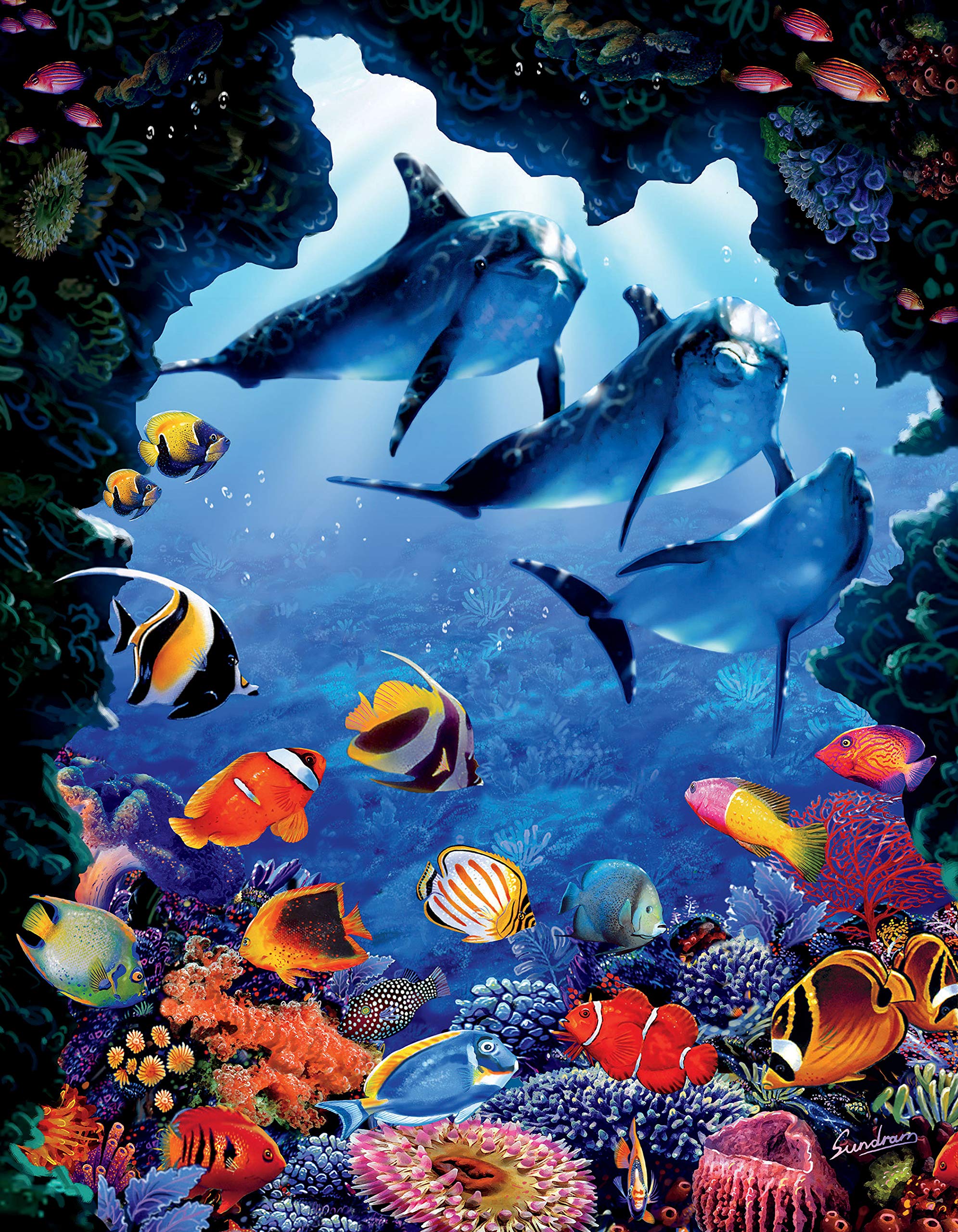 Ceaco - 8 in 1 Multipack - Seaside - (2) Round 300 Piece, (4) 550 Piece, (1) 750 Piece (1) 1000 Piece Jigsaw Puzzles
