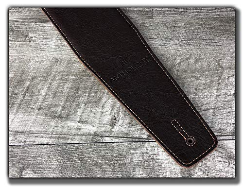 Anthology Gear The Original Straight Up Full Grain Padded Leather Guitar Strap - For Electric, Acoustic and Bass Guitars (3" Width, Tobacco)