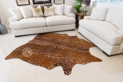 Deer Print Genuine Cowhide Rug 6 x 7 ft. 180 x 220 cm