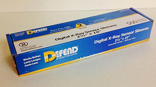 Defend BF-8100 Digital X-Ray Plastic Sensor Sleeves Plastic Sensor Covers 2 1/2" x 10" - 500/Box