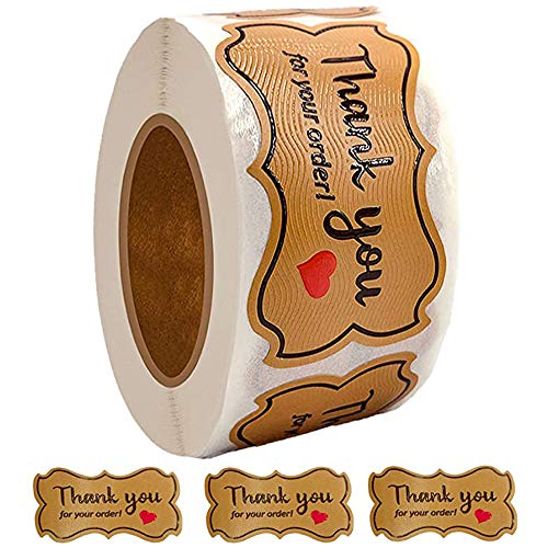 Thank You for Your Order/Purchase Stickers 100/200/500 Labels Third Dimension and Waterproof Multi-Color Sealing Stickers Decorative Outside of Your Product Package(100 PCS)