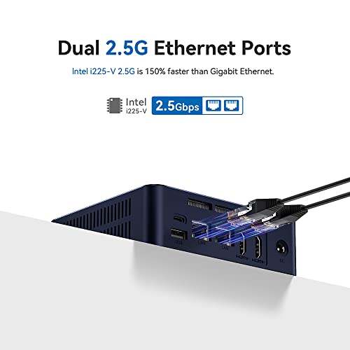 Beelink Dual 2.5GbE Network- Triple 4K Displays- 16GB DDR5 Mini PC, Intel 12th Core i3 N305 EQ12 Pro Support AV1 deconding, 500GB PCIex1 SSD, WIFI6, BT5.2, Office, Openwrt Mini Computers Grey