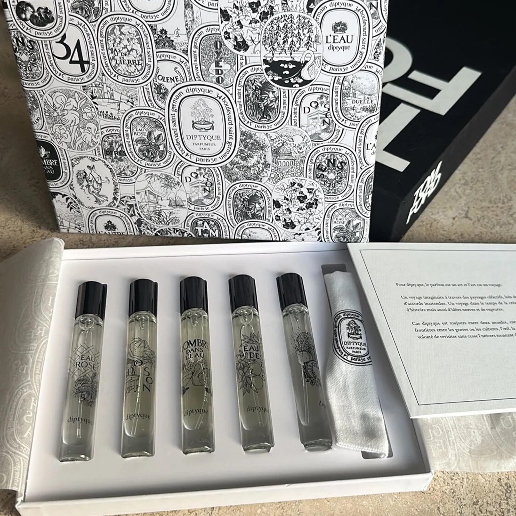 Diptyque Eau de Toilette Travel Spray 0.25 Fl Oz (Pack of 5) Set for Men and Women