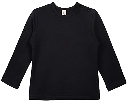 Lilax Baby Girls' Basic Long Sleeve Round Neck T-Shirt 18-24 Months Black