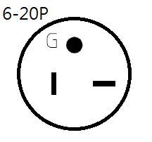 Parkworld 60578 Adapter Cord NEMA 6-20P 20AMP Plug to Twist Lock 20 AMP L6-20R Receptacle, 3FT