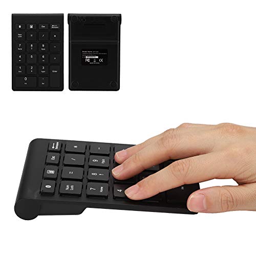 22 Keys Wireless Numeric Keypad Portable Mini Keyboard Number Pad Ultrathin Numeric Keyboard Numpad for Laptop Desktop Computer PC (Black)