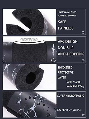 Barbell Pad Hip Thrust Pad Squat Pad Barbell Cushion BNR Foam Sponge High Density Rebound for Squat,Lunge,Weight Lifting Comfort Protection of Shoulders,Neck,Back,Crotch Suitable for Gym Standard Olympic Barbell Black
