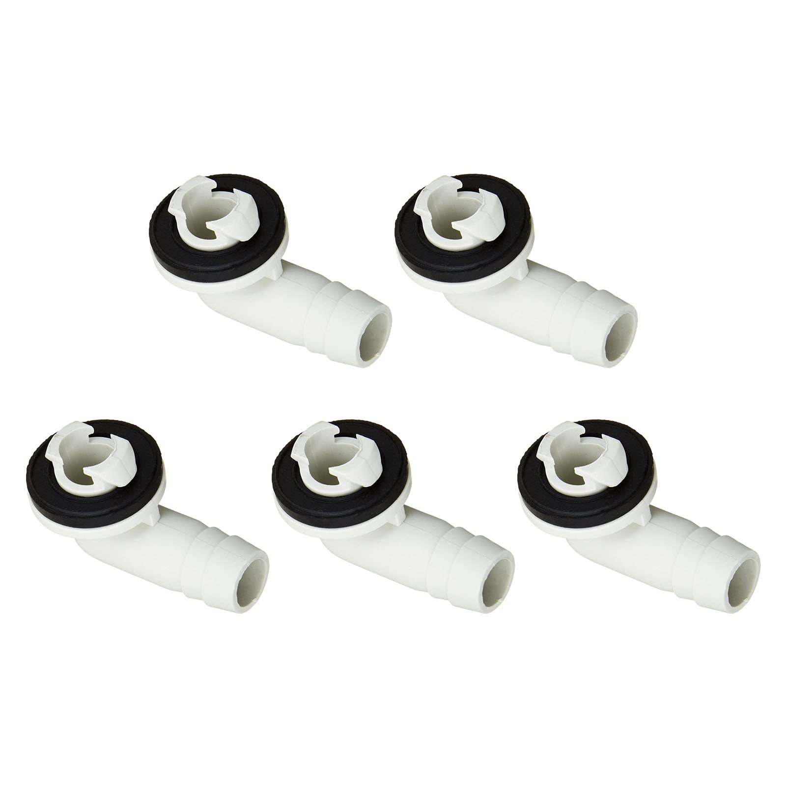5 Pack 15 mm AC Drain Hose Adapter with Rubber Ring for Midea Mini-Split and Window AC Unit. Universal Drain Hose Connector Elbow Fitting Compatible with Electrolux Frigidaire Room Air Conditioner