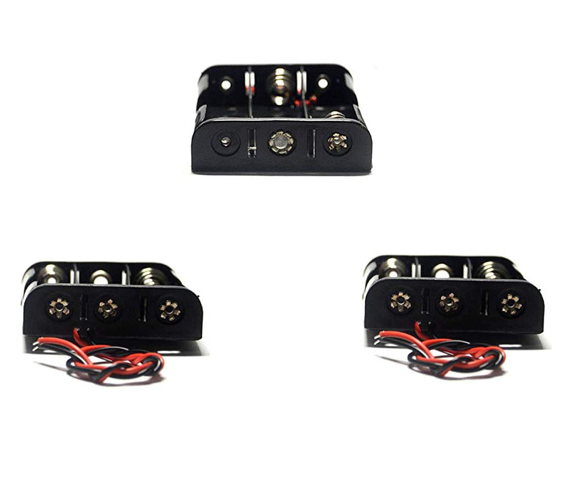 LampVPath (Pack of 3 3 AA Battery Holder, 3 AA Battery Holder with Leads, 3 AA Battery Holder with Wires