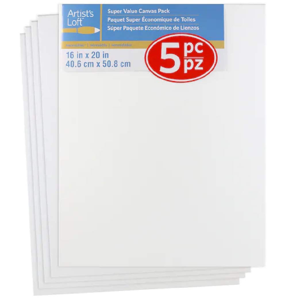 5 Pack 16" x 20" Super Value Canvas, by Artist's Loft