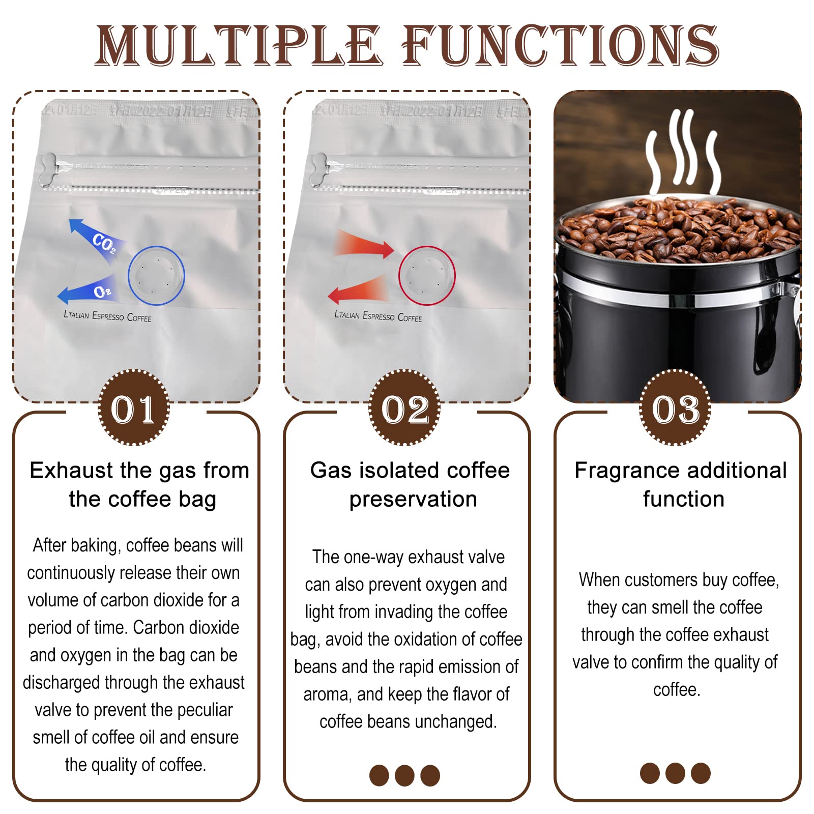22 Pcs Replacement Valves for Coffee Canisters with 2 Rubber Rings PE Coffee Valve Canister Filter Set Degassing One Way Breather Valve for Coffee Bean Container Coffee Bag Food Bags