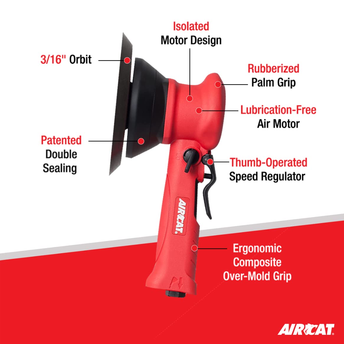 Aircat 6310-6" Composite Dual Action Sander (Psa)