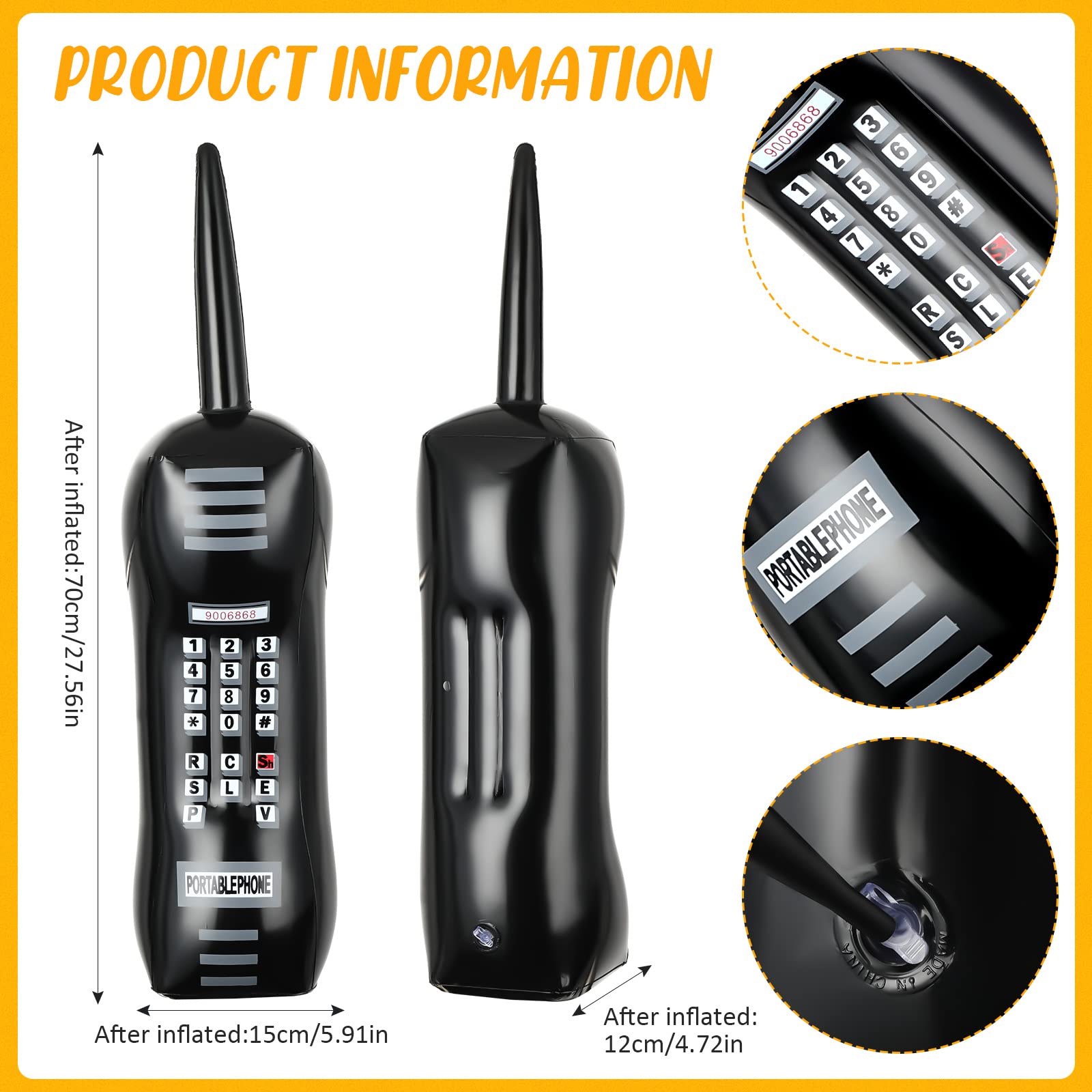 5 Pack 90s 80s Inflatable Radio Boombox Inflatable Microphones Inflatable Mobile Phone Inflatable Glasses 80s 90s Theme Party Decorations Props for 90s 80s Hip Hop Theme Disco Birthday Party