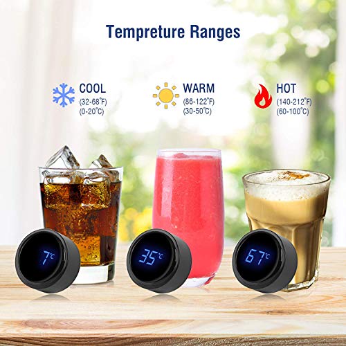 Smart Vacuum Flask Stainless Steel Water Bottle 15oz Thermos with LCD Touch Screen tempreture Display with Double Wall Vacuum Insulated Sweatproof Sport Design, Coffee Thermal Carafe