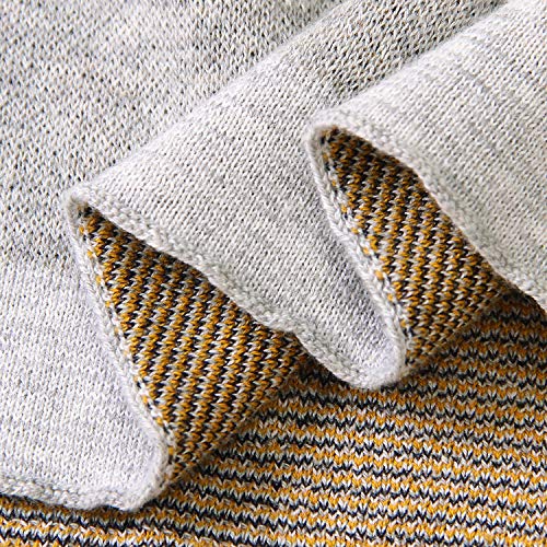 mimixiong 100% Cotton Knitted Baby Blanket Toddler Swaddling Blanket for Newborn Baby with Cute Penguin Pattern Grey Size 30 x 40 inches