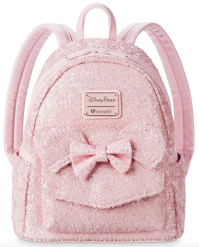 Disney Parks Loungefly Millennial Pink Minnie Mouse Sequin Mini Backpack