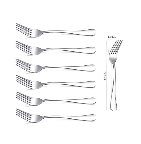 Kyraton Dinner Fork 6 Pieces, Stainless Steel 8.17 Inch Forks Silverware, Table Forks Set of 6