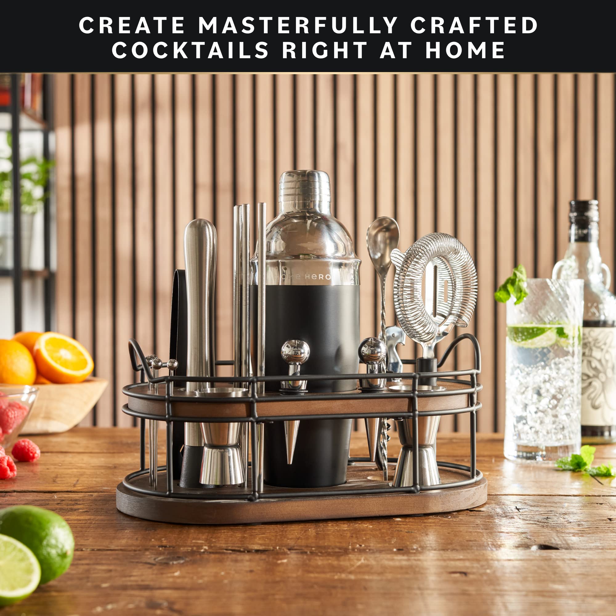 22-Piece Bar Set, Cocktail Shaker, Bartender Kit - Cocktail Kit, Bar Accessories for The Home Bar Set, Cocktail Shaker Set, Cocktail Set, Bar Tools, Bartender Set, Bar Kit, Shaker Set Bartender Kit