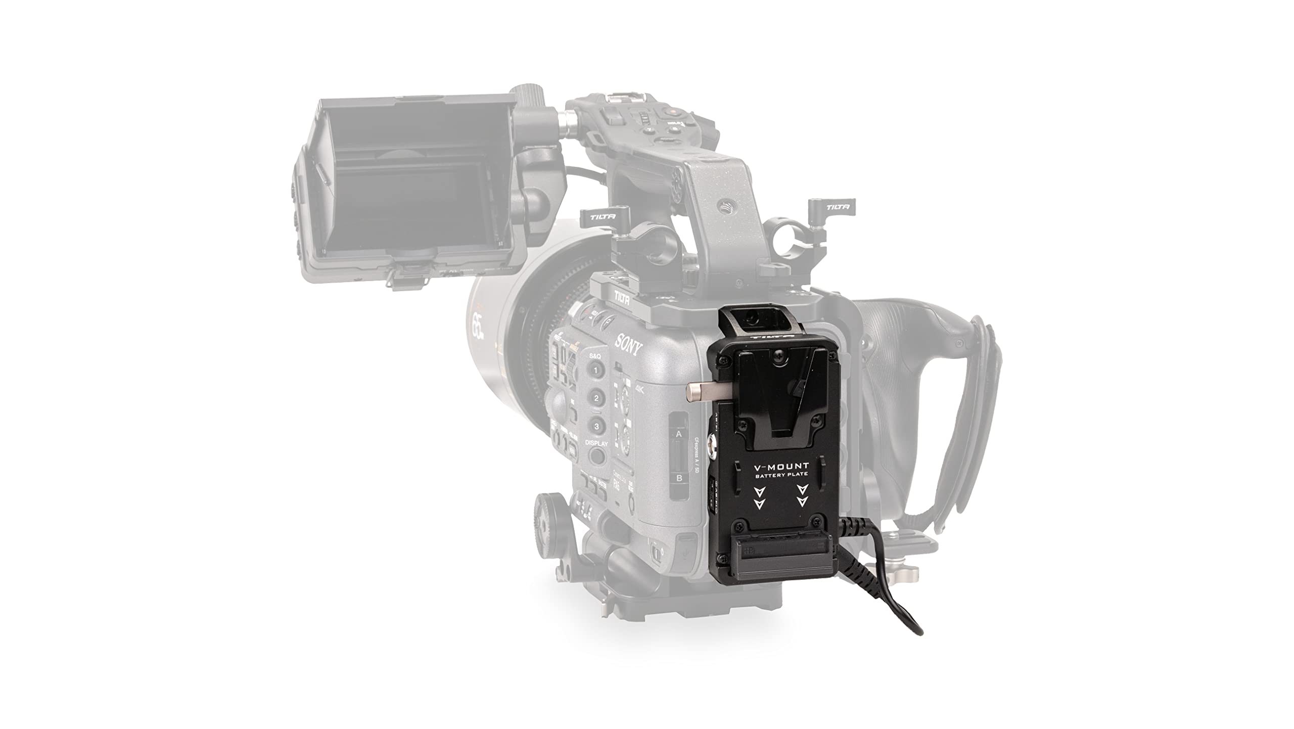 Tilta Battery Plate Compatible with Sony FX6 - V Mount | Power Outputs and Secure Connection | Compatible with Any V-Mount Battery