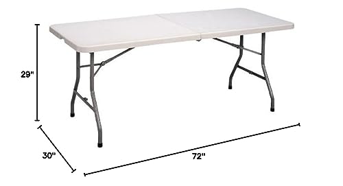 Correll CP3072FM Light Weight Blow Molded Fold in Half Table, For Easy Transportation, Rectangular, 30"x72", Gray Granite
